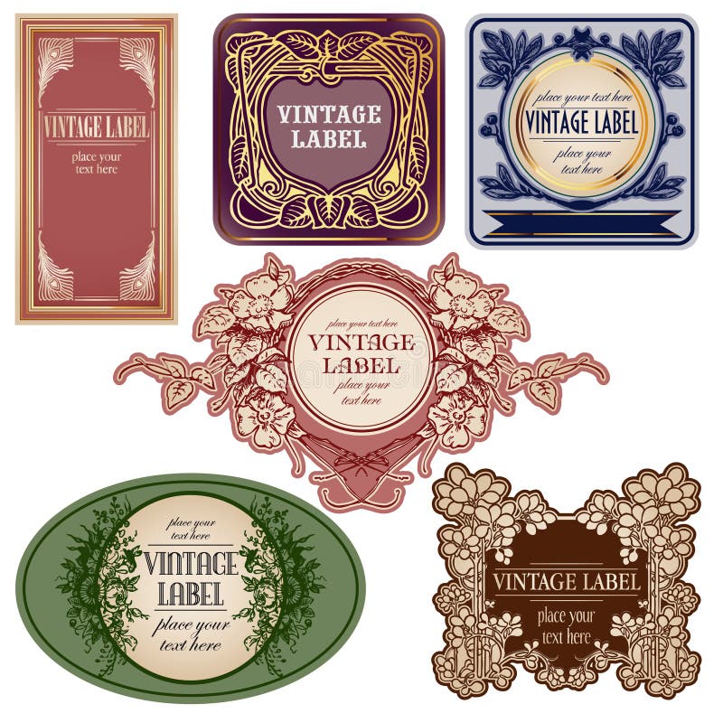 Vintage Labels Set (vector) Stock Vector - Illustration of engraving ...
