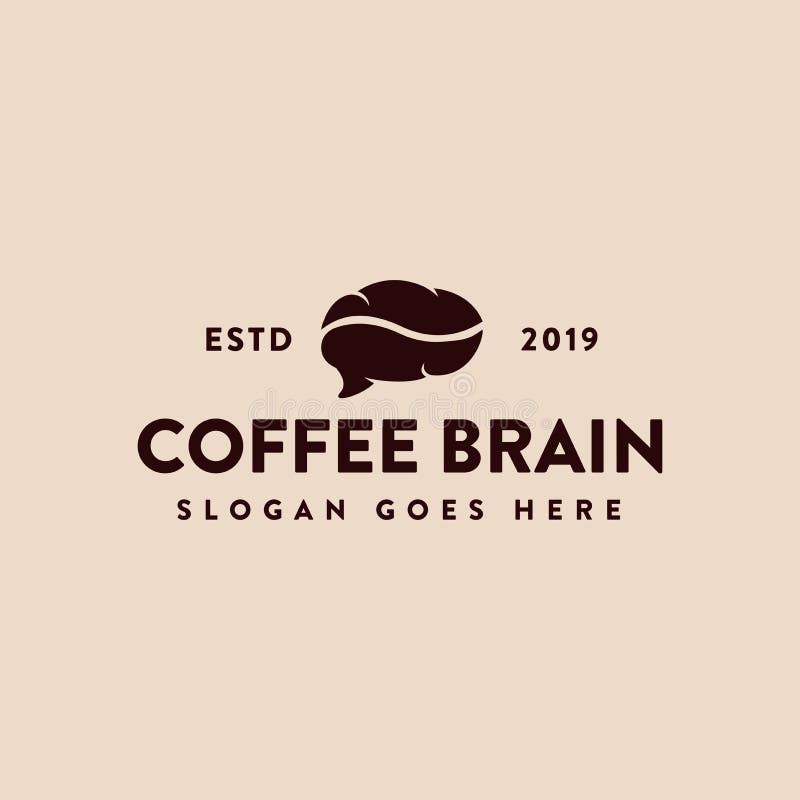 Coffee Brain Vector Logo Design. Stock Vector - Illustration of graphic ...