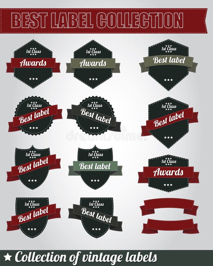 Vintage label collection stock vector. Illustration of achievement ...