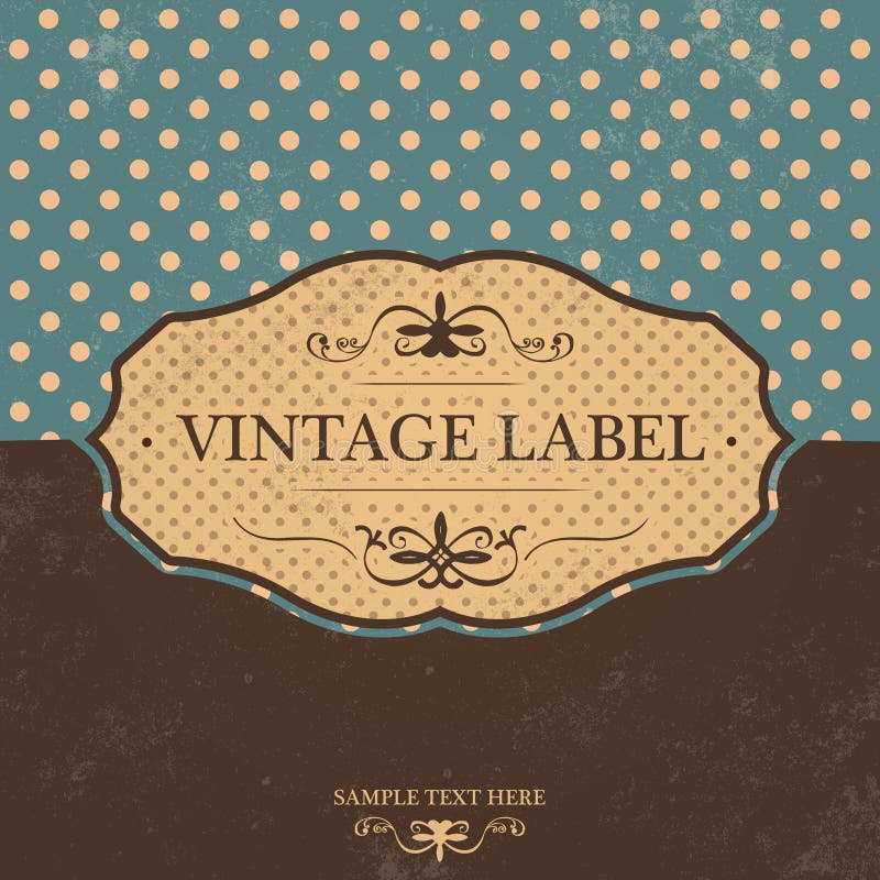Vintage Label Design with Retro Background Stock Vector - Illustration ...