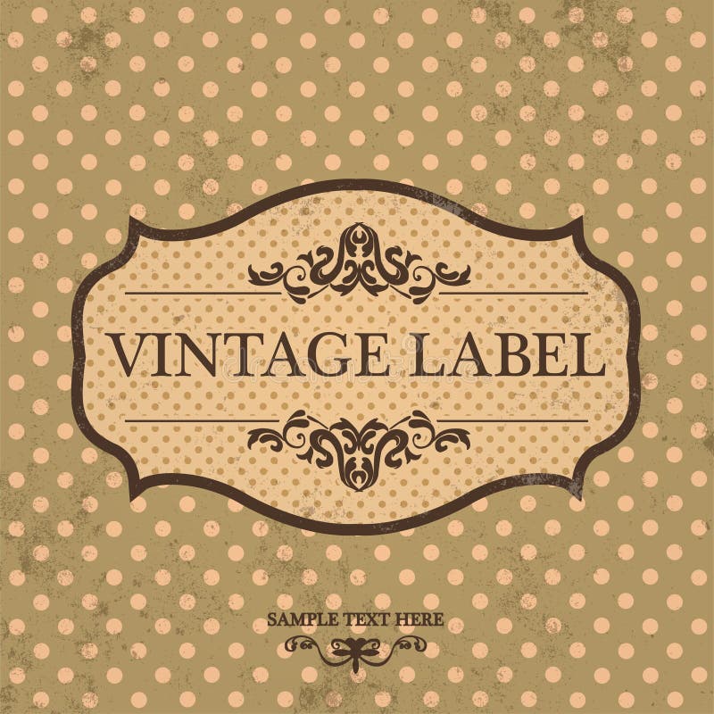 Vintage Label Design with Retro Background Stock Vector - Illustration ...