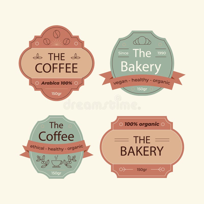 Vintage Label Design Set Vector Illustration. Stock Vector ...