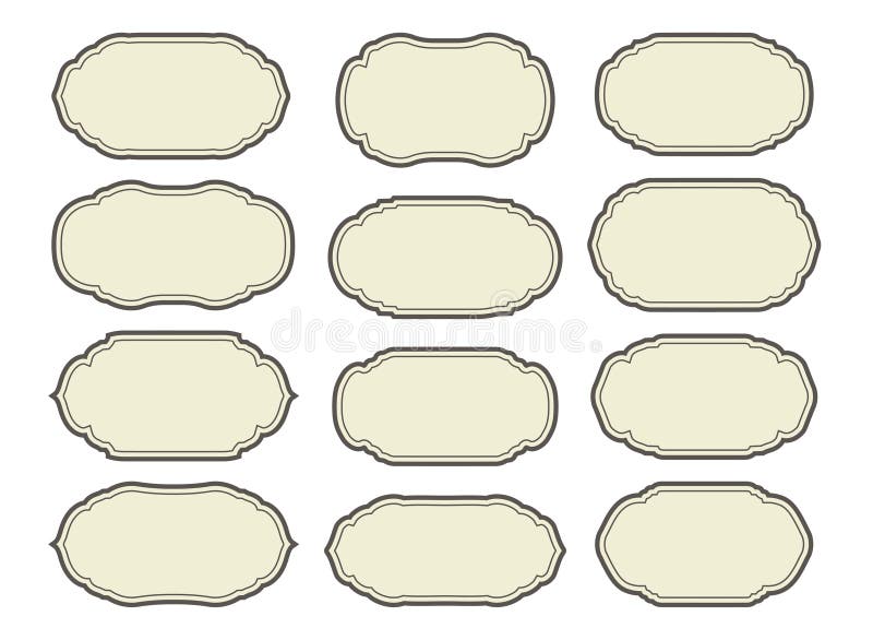 Vintage Label or Emblem Set for Jars or Bottles. Isolated Retro Border ...