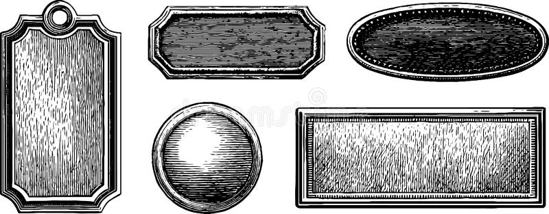 Vintage Label Engraving Set with Assorted Shapes for Decorative Design ...