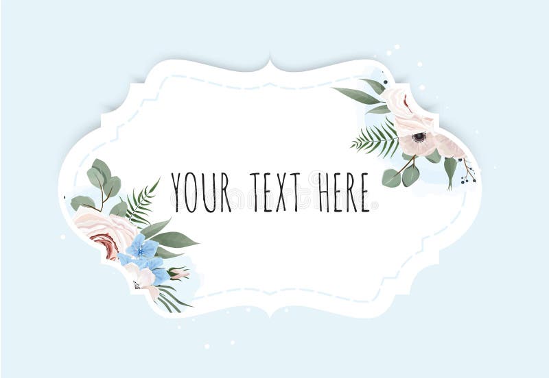 Vintage Label with Flowers. Frame Border with Copy Space Stock Vector ...