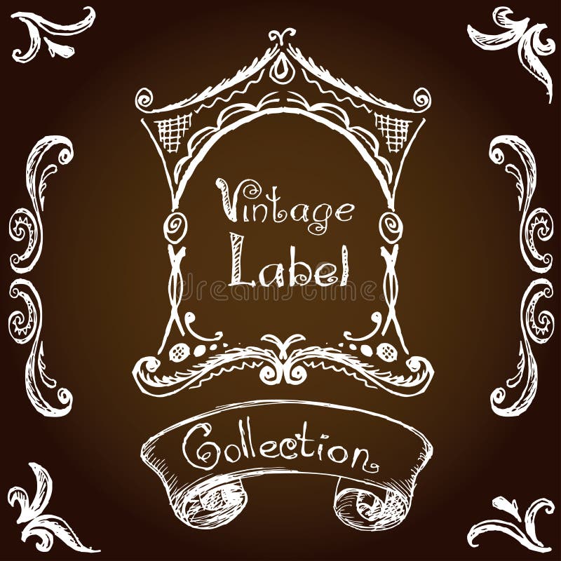 Vintage Label, Hand Drawing Stock Vector - Illustration of drawn, frame ...