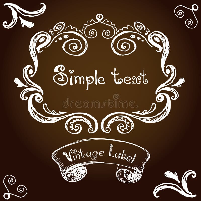 Vintage Label, Hand Drawing Stock Vector - Illustration of painting ...