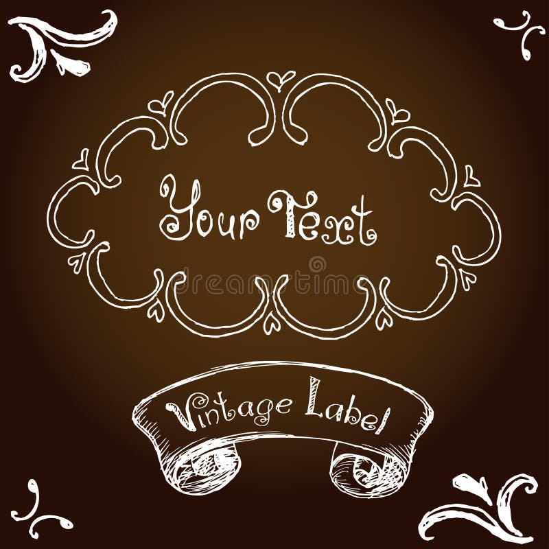 Vintage Label, Hand Drawing Stock Vector - Illustration of sign ...