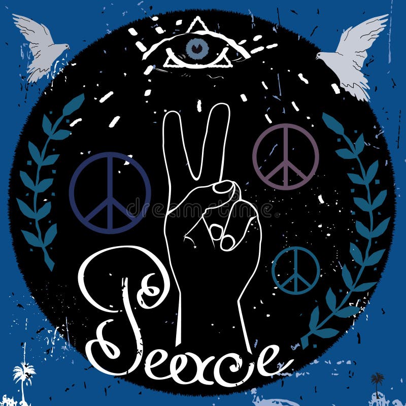 Vintage Label, Peace Style. Stock Vector - Illustration of element ...