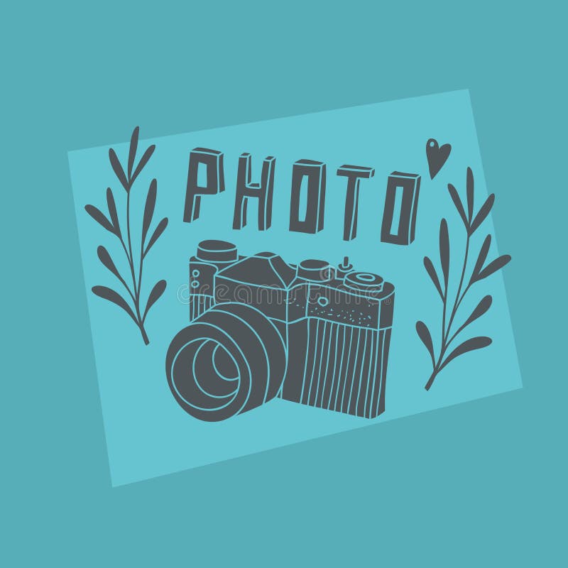 Vintage Label with Photo Camera. Stock Vector - Illustration of ...