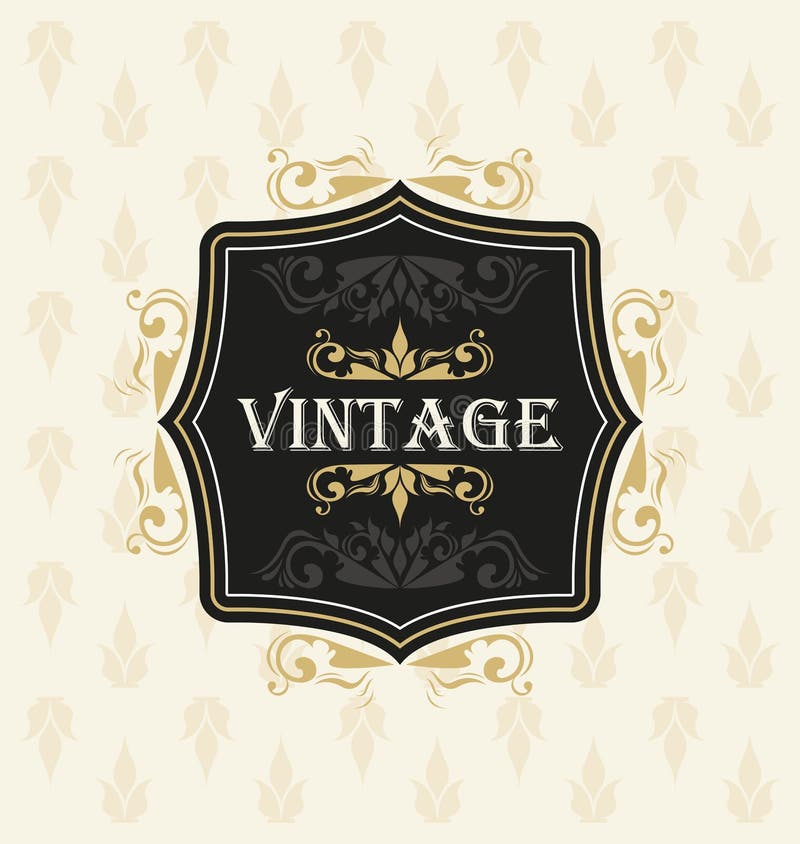 Vintage label in poster stock vector. Illustration of golden - 240555163