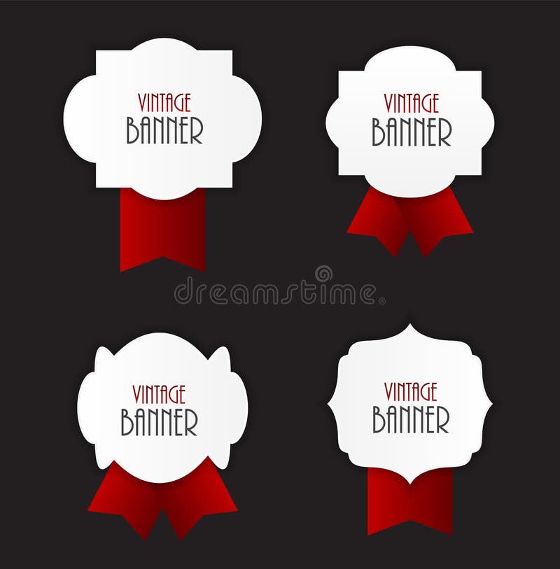 Vintage Label with Ribbon Vector Illustration Stock Vector ...