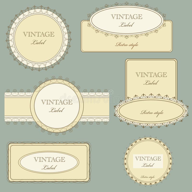 Vintage Frames and Label Set 1 Stock Vector - Illustration of ...