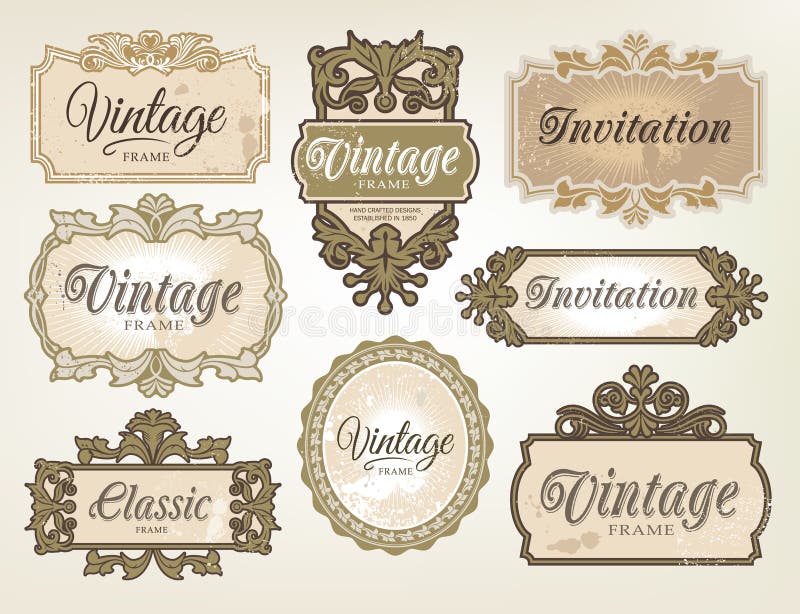 Vintage Label Banners and Ribbons Stock Vector - Illustration of 1950s ...