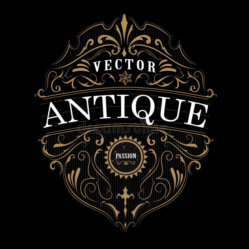 Vintage Label Typography Antique Frame Design Stock Vector ...