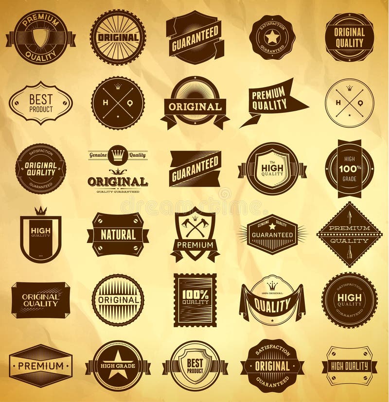 Vintage Labels Collection Set 2 Stock Illustrations – 65 Vintage Labels ...