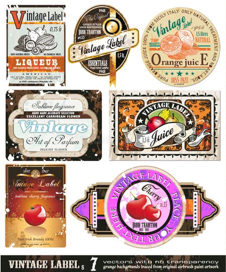 Vintage Labels Collection - Set 7 Stock Vector - Illustration of luxury ...