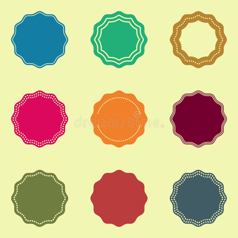 Round vintage labels stock vector. Illustration of design - 61068173