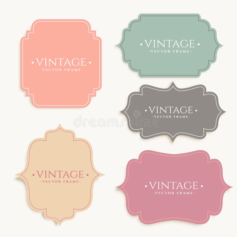 Vintage Labels Frame Set Design Stock Vector - Illustration of space ...