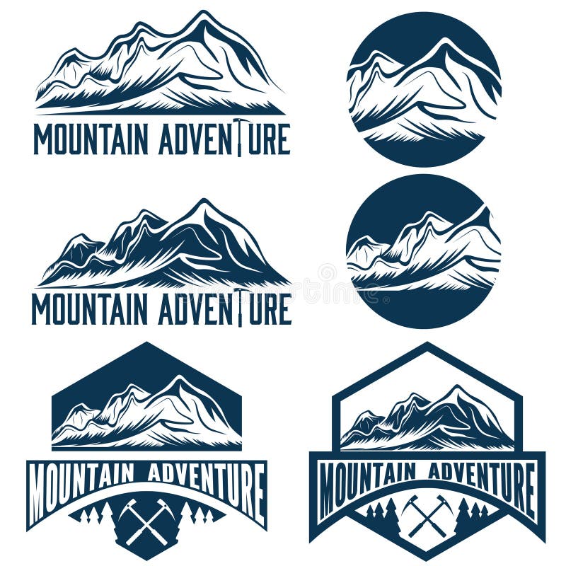 Vintage Labels Mountain Adventure Stock Vector - Illustration of ...