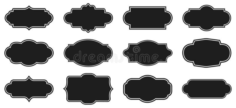 Vintage Labels. Retro Frames Set. Badges Shape Frames Stock ...