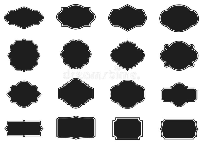 Vintage Labels. Retro Frames Set. Badges Shape Frames Stock Vector ...