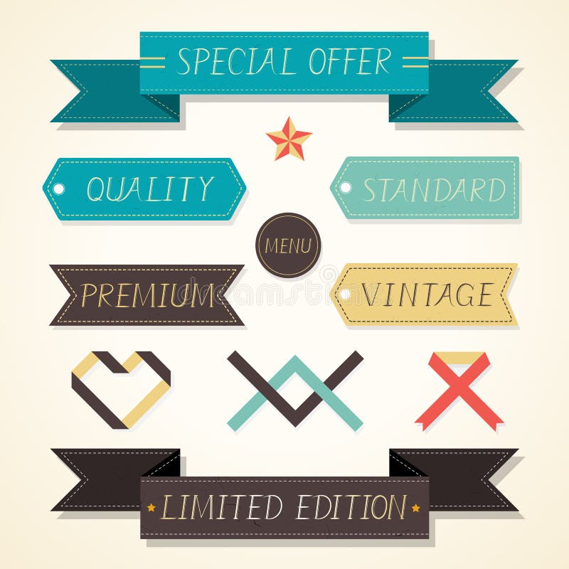Vintage Labels Retro Style Set Stock Vector - Illustration of black ...