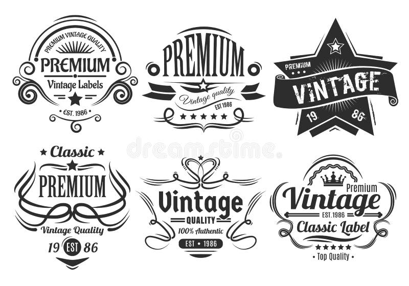 Set of Vintage Labels or Badges Stock Vector - Illustration of ...