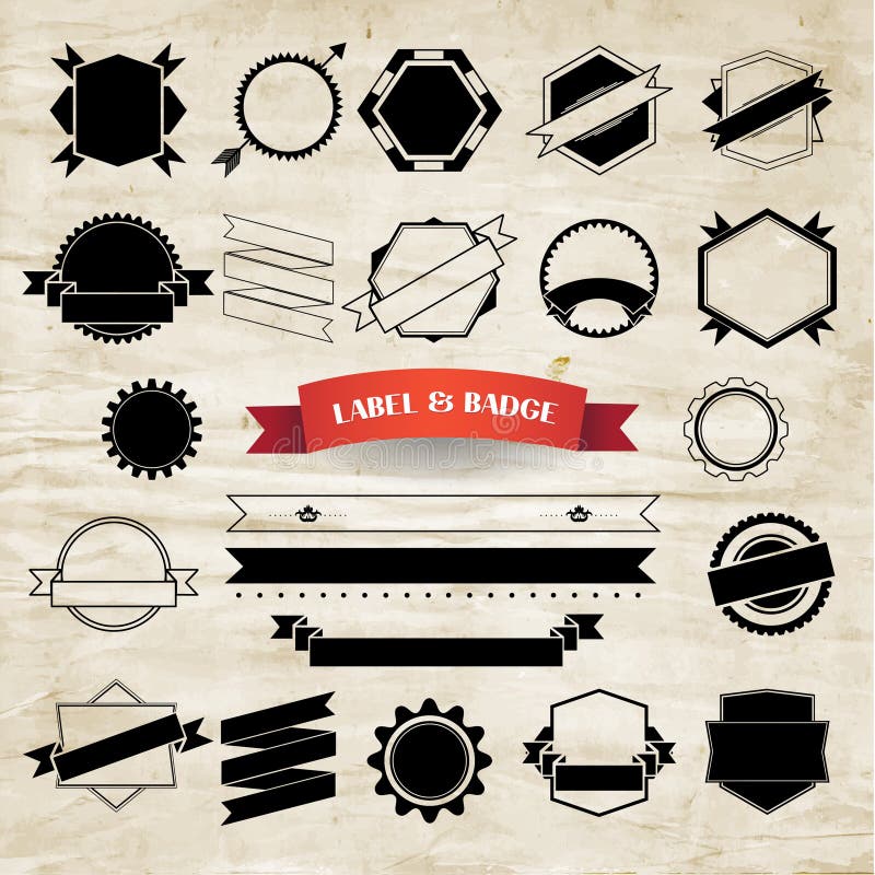 Vintage Labels, Stamp and Badge Design Collection Stock Vector ...