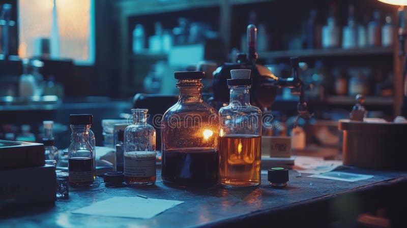 Vintage Laboratory Setting with Old-school Tools in a Pop Art Science ...