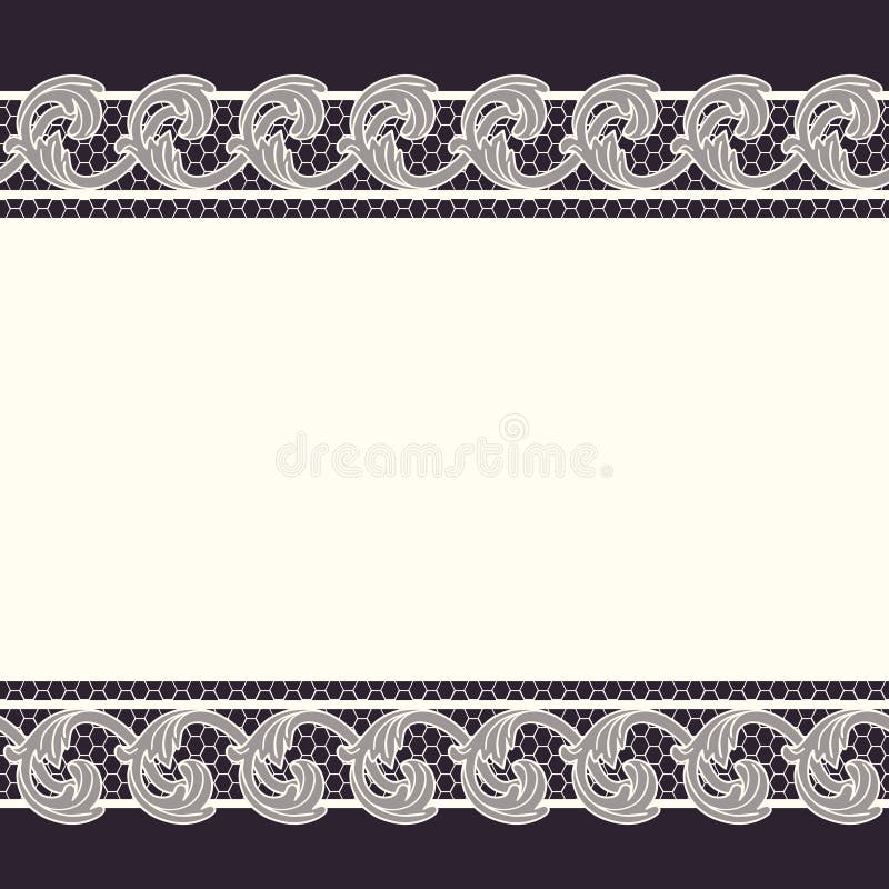 Vintage Lace Border, Seamless Background Stock Vector - Illustration of ...