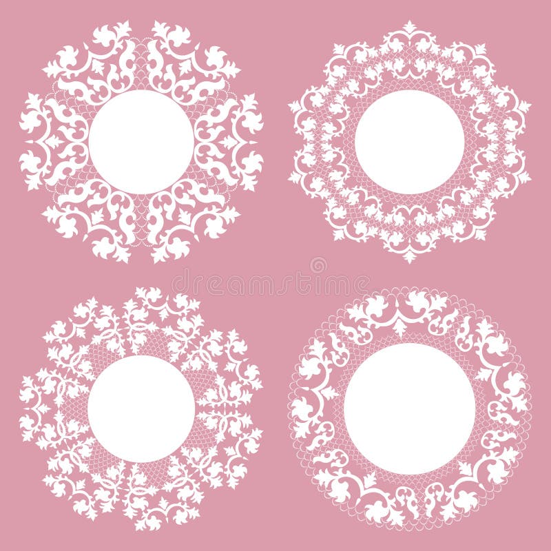 Vintage Lace Doily Set, Place Mat, Paper Cutout Stock Vector ... Vintage Lace Doily Set, Place Mat, Paper Cutout Stock Vector ...