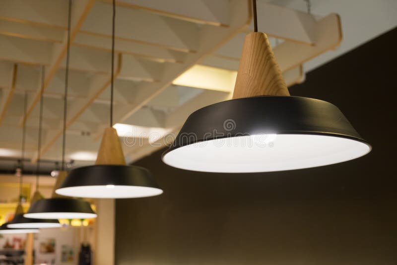 Vintage Lamp Hanging from the Ceiling. Stock Photo - Image of bulbs ...