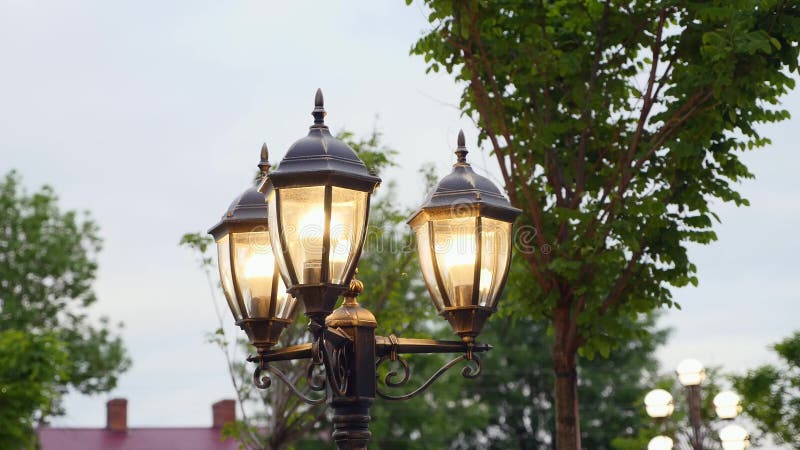 Vintage Lamp Post Street Road Light Pole Stock Photo - Image of ...