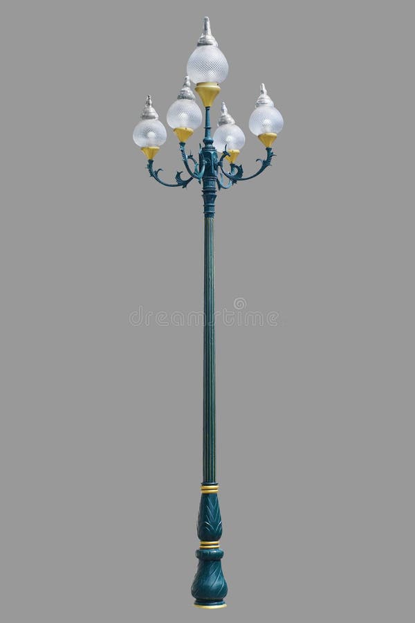 Vintage lamp posts stock image. Image of background - 128123719