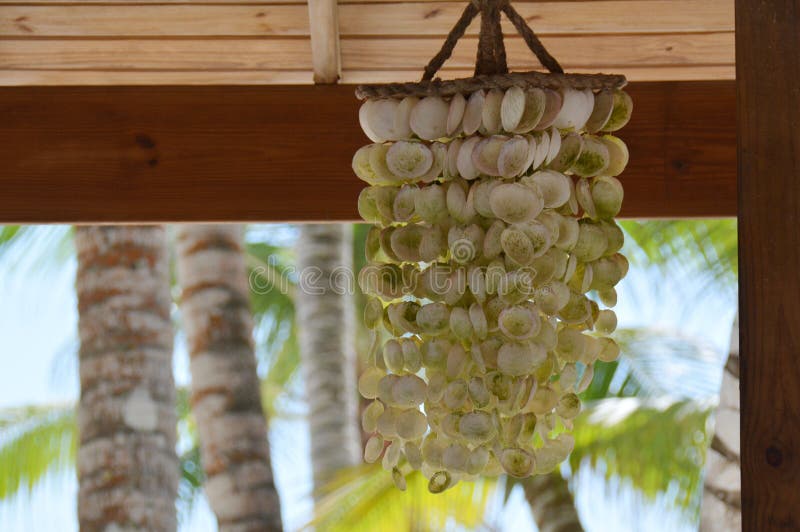 Vintage lamp with shells stock image. Image of tourism - 181889403