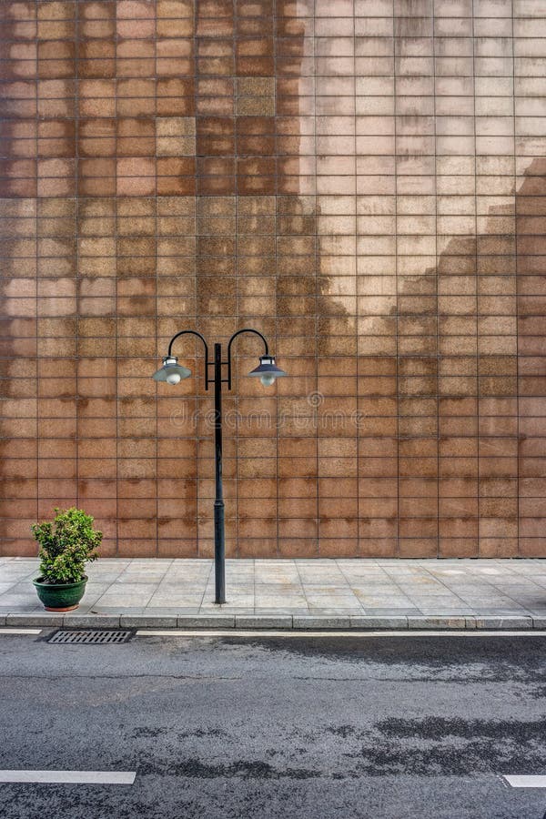 A Vintage Lamppost on Footpath Stock Image - Image of paving, ceramic ...