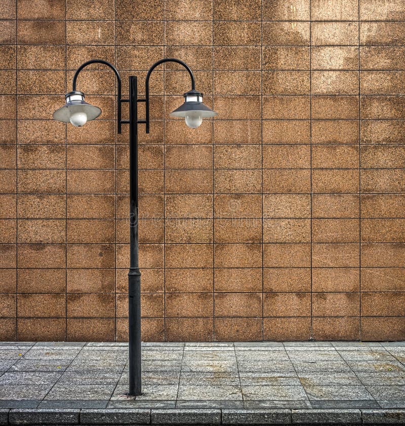 A Vintage Lamppost on Footpath Stock Image - Image of bulb ...