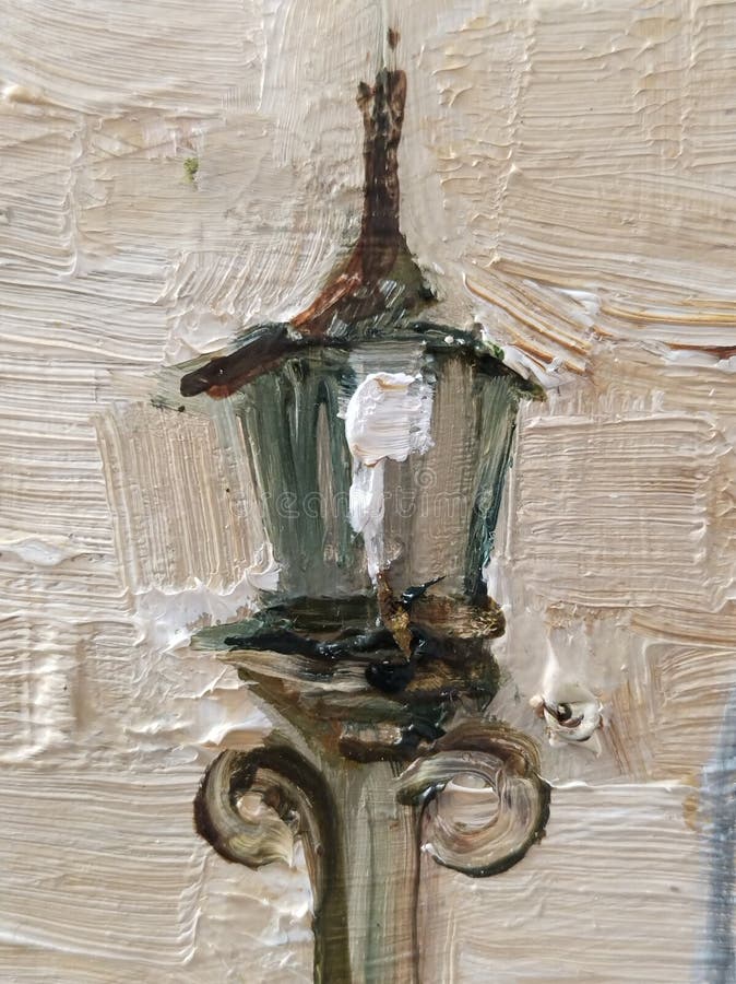 Vintage Lantern Beige Background Details Architecture City Painting ...