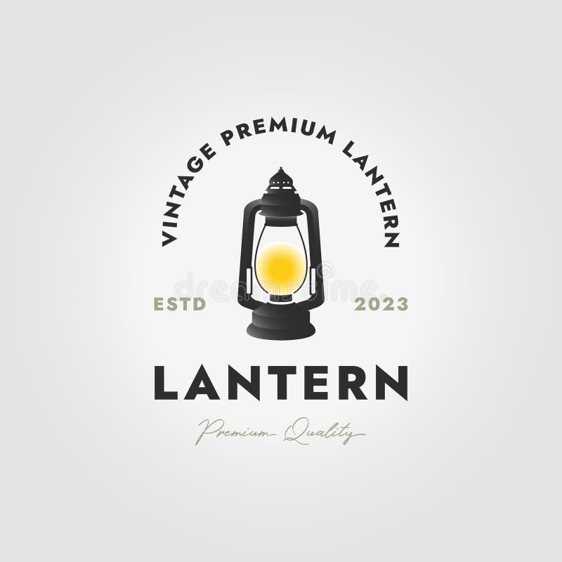 Vintage Lantern Logo Icon Vector, Illustration Typography of Streetlamp ...