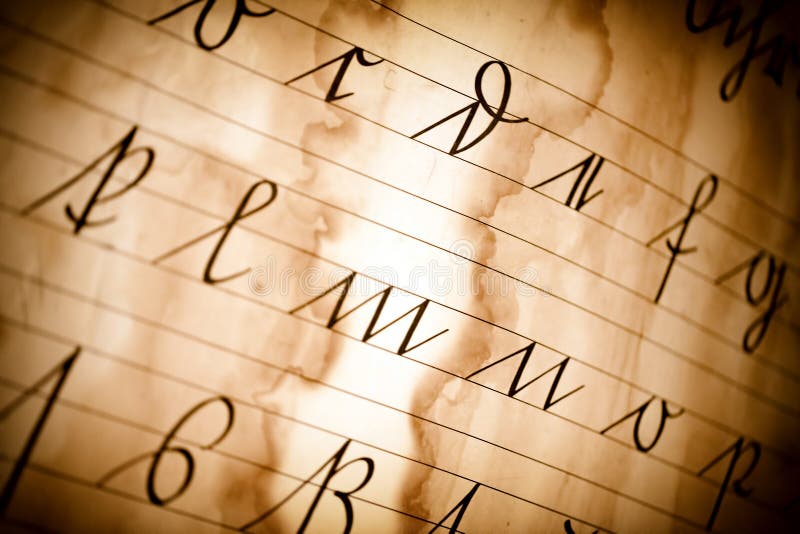 Vintage Latin Alphabet Background Stock Photo - Image of museum, brown ...