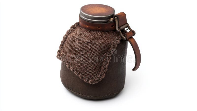 A Beautifully Designed Vintage Container Made of Leather and Metal. it ...