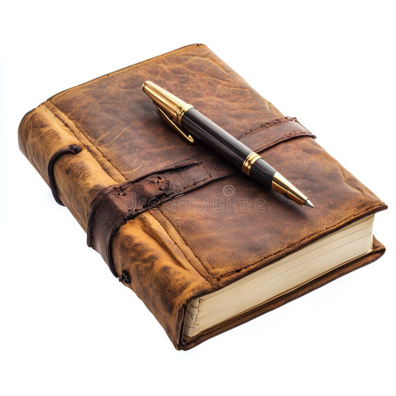 Vintage Leather Journal with Gold Pen Perfect for Writing and Note ...