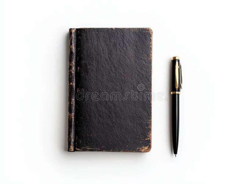 A Vintage Leather Notebook with a Classic Pen Perfect for Writers ...