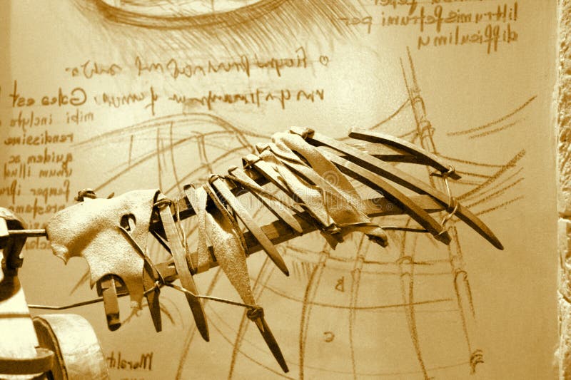 Vintage Leonardo Da Vinci Invention Stock Illustration - Illustration ...