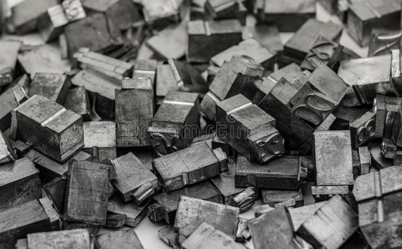 A Vintage Letterpress Alphabet and Numbers Stock Photo - Image of ...