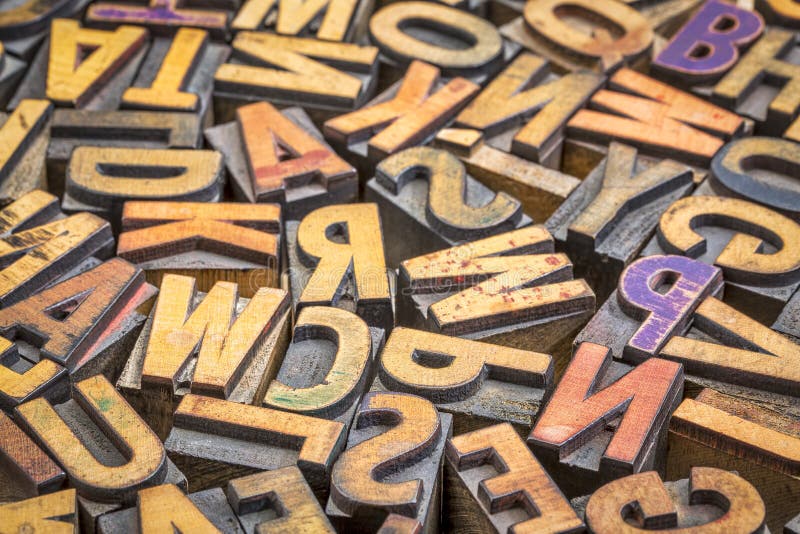 Vintage Letterpress Wood Type Printing Blocks Stock Photo - Image of ...