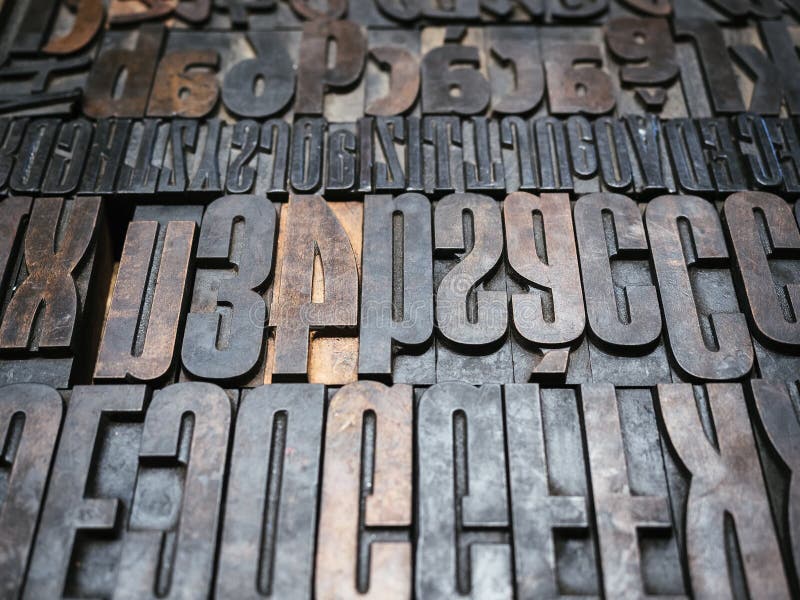 Vintage Letterpress Printing Blocks Stock Photo - Image of letterpress ...
