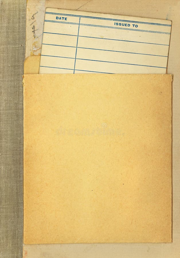 Vintage Library Book Due Date Card Stock Image - Image of document ...