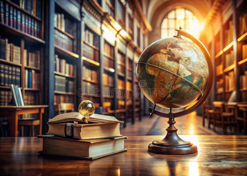 Vintage Library Double Exposure a Journey through Time Knowledge and ...